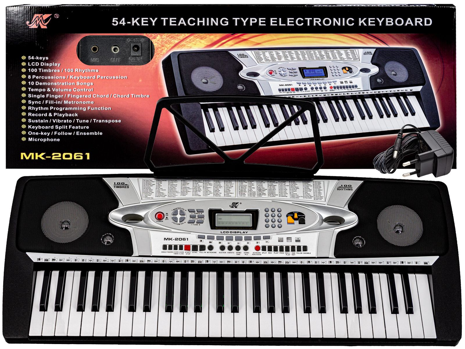 Keyboard MK-2061 - organy, zasilacz, mikrofon